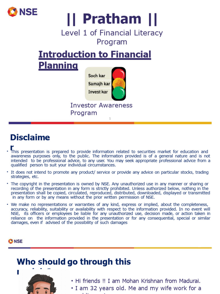 Level 1 - Pratham - Introduction To Financial Planning - 0 | PDF ...