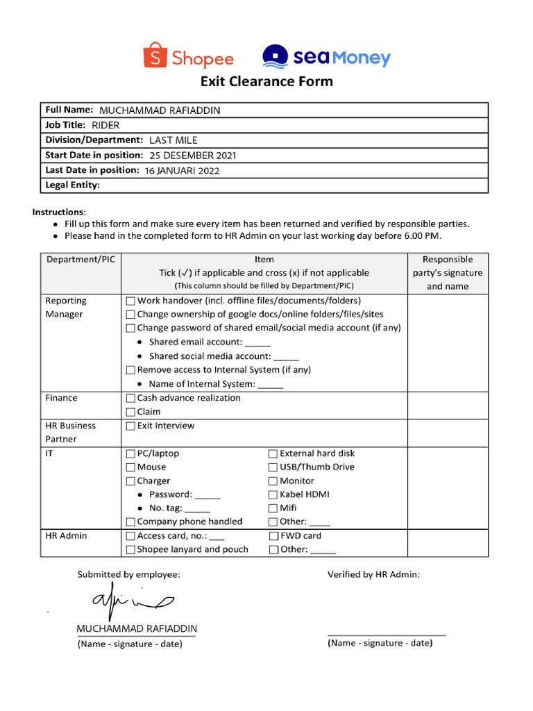 Dokumen Resign 2021 | PDF