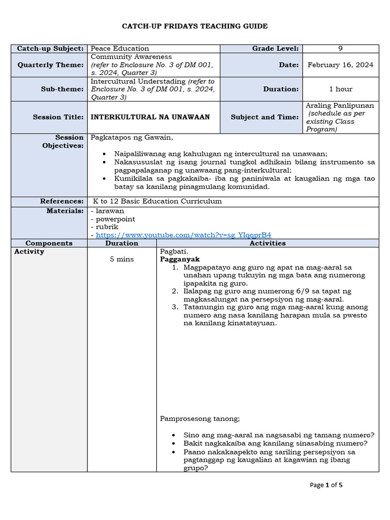 Ap Grade 9 Peace Education TG | PDF