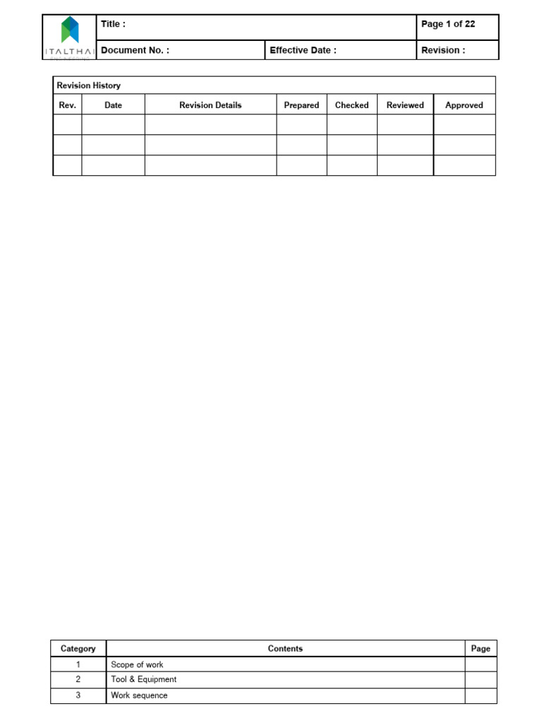 Method Statement Form - HDPE PN10,16 Pipe | Download Free PDF | Pipe (Fluid Conveyance) | Welding