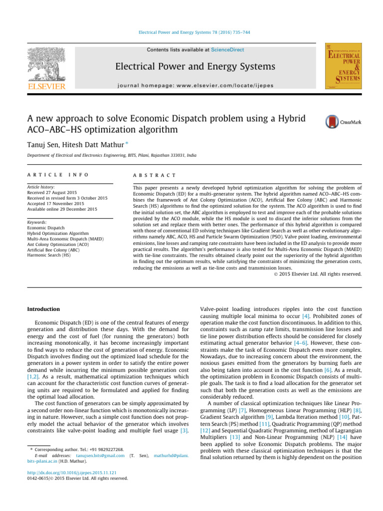 A New Approach To Solve Economic Dispatch | PDF | Mathematical ...