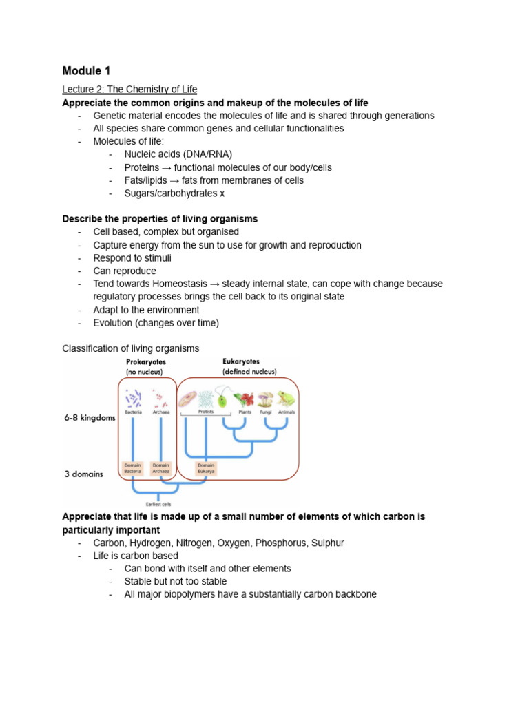 BIOL1007 Module 1 | PDF | Dna Replication | Dna