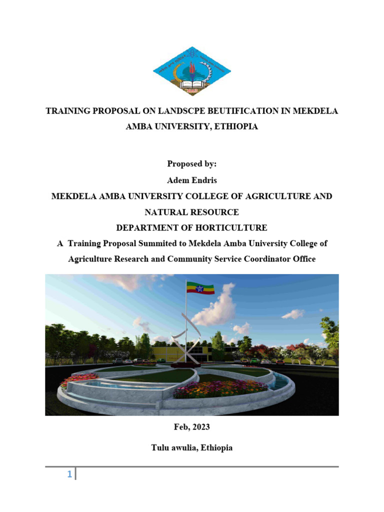 Training Proposal On Landscpe Beutification in Mekdela Amba University ...