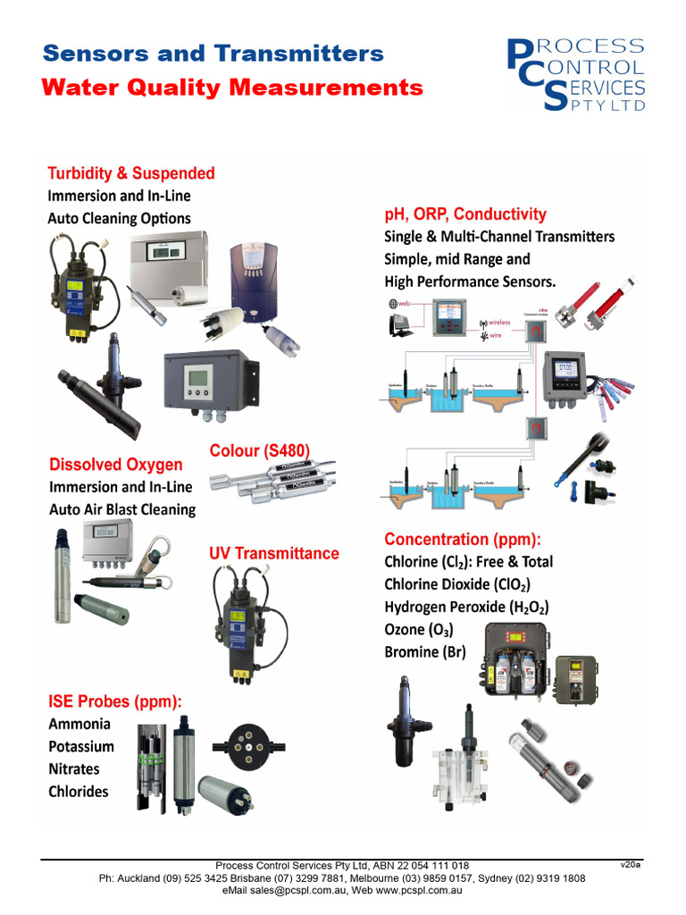 PCS Sensors and Transmitters For Water Quality 20a2 | PDF | Quality ...