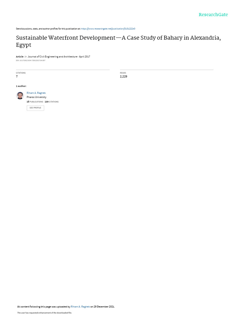 Sustainable Waterfront Development-A Case Study of | PDF | Quality Of ...