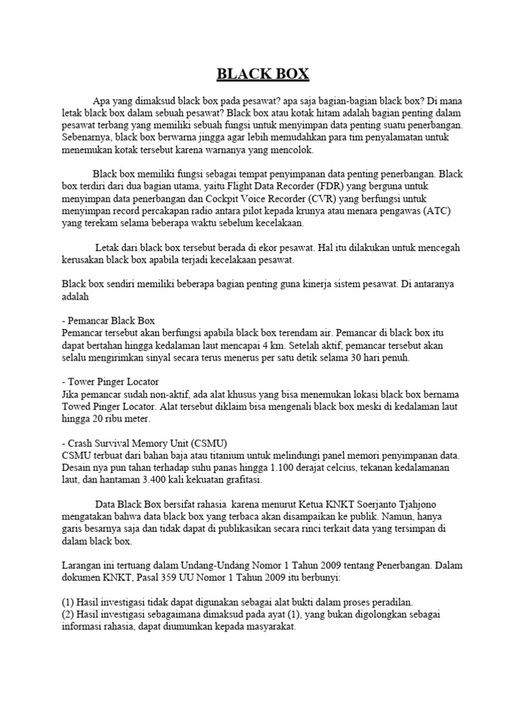 Black Box | PDF