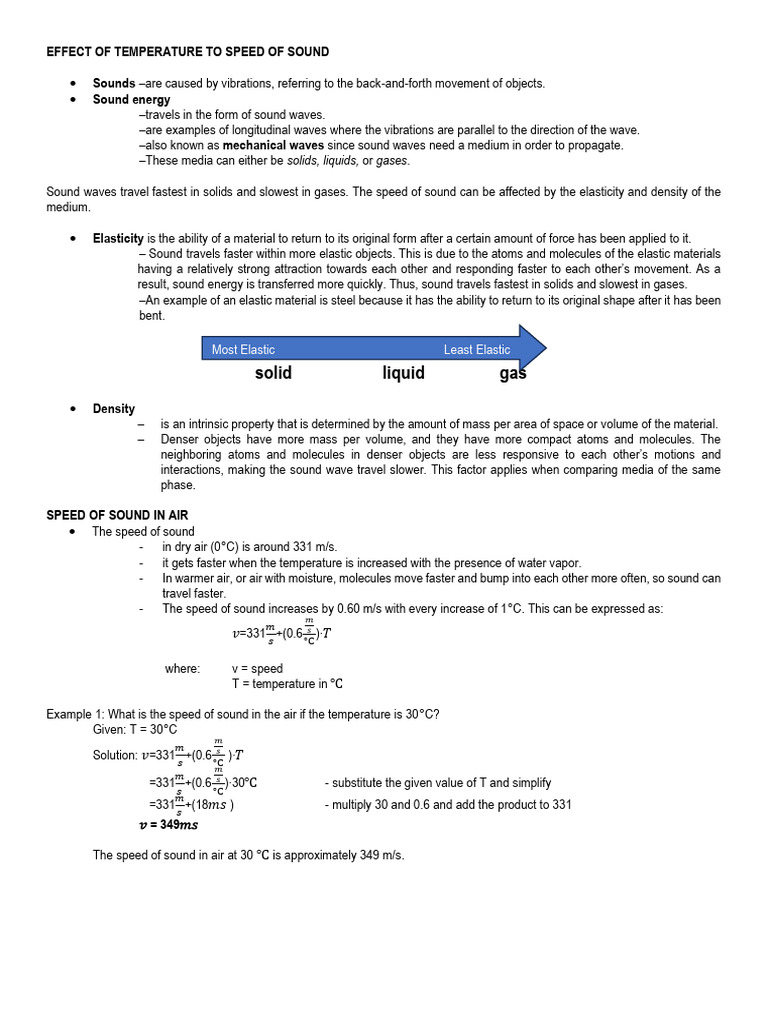 Temperature's Impact on Sound Speed | PDF
