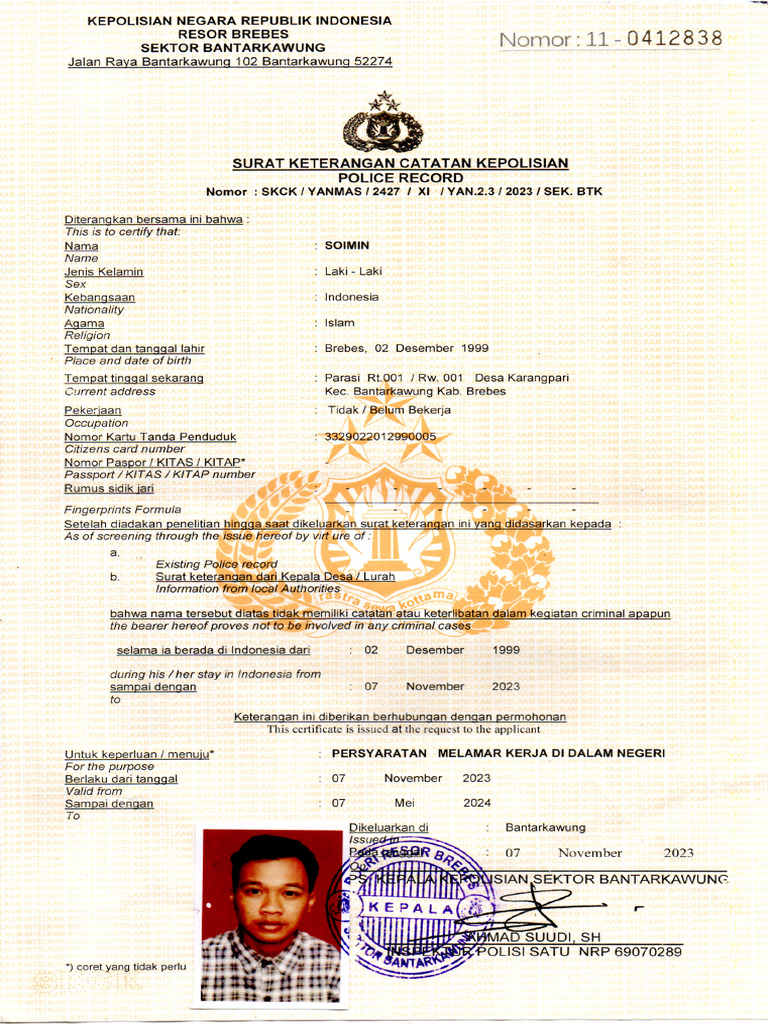 Contoh SKCK | PDF