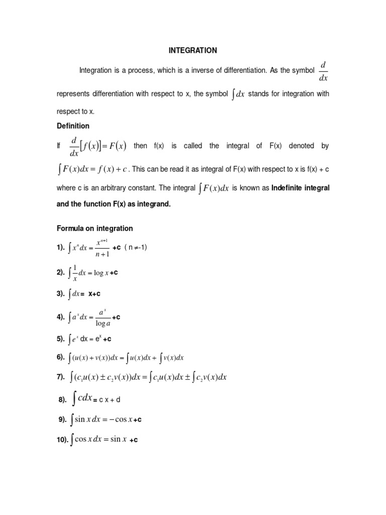 Lec 10 | PDF | Integral | Mathematical Relations