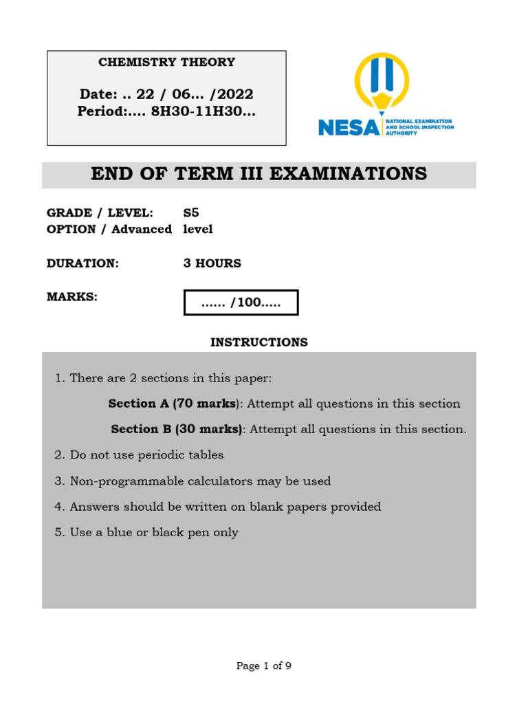 Chemistry s5 Theory and Pract. | PDF | Acid | Methane