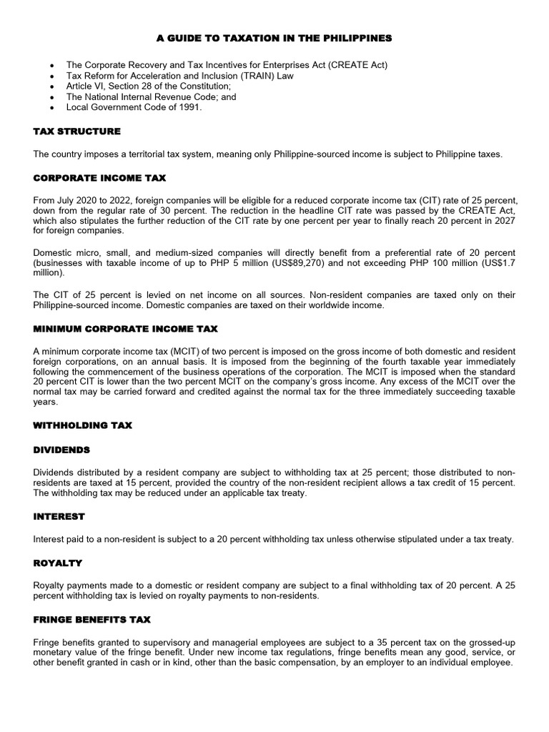 A Guide To Taxation in The Philippines | PDF | Taxes | Value Added Tax