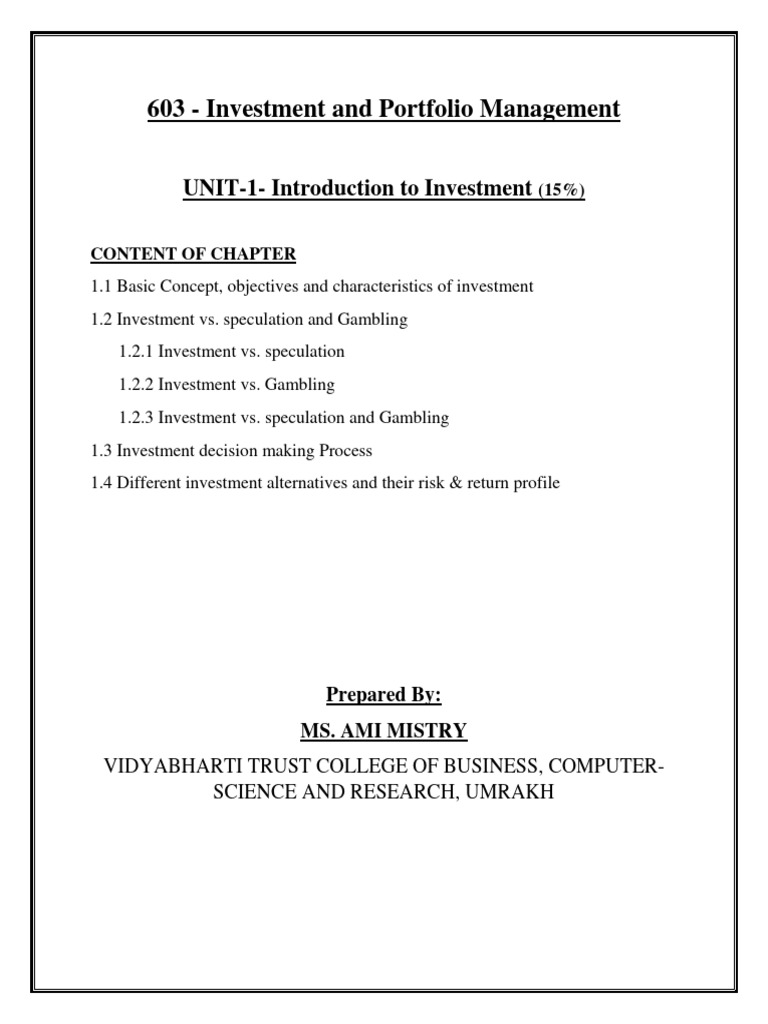 Introduction to Investment Management | PDF | Investing | Market Liquidity
