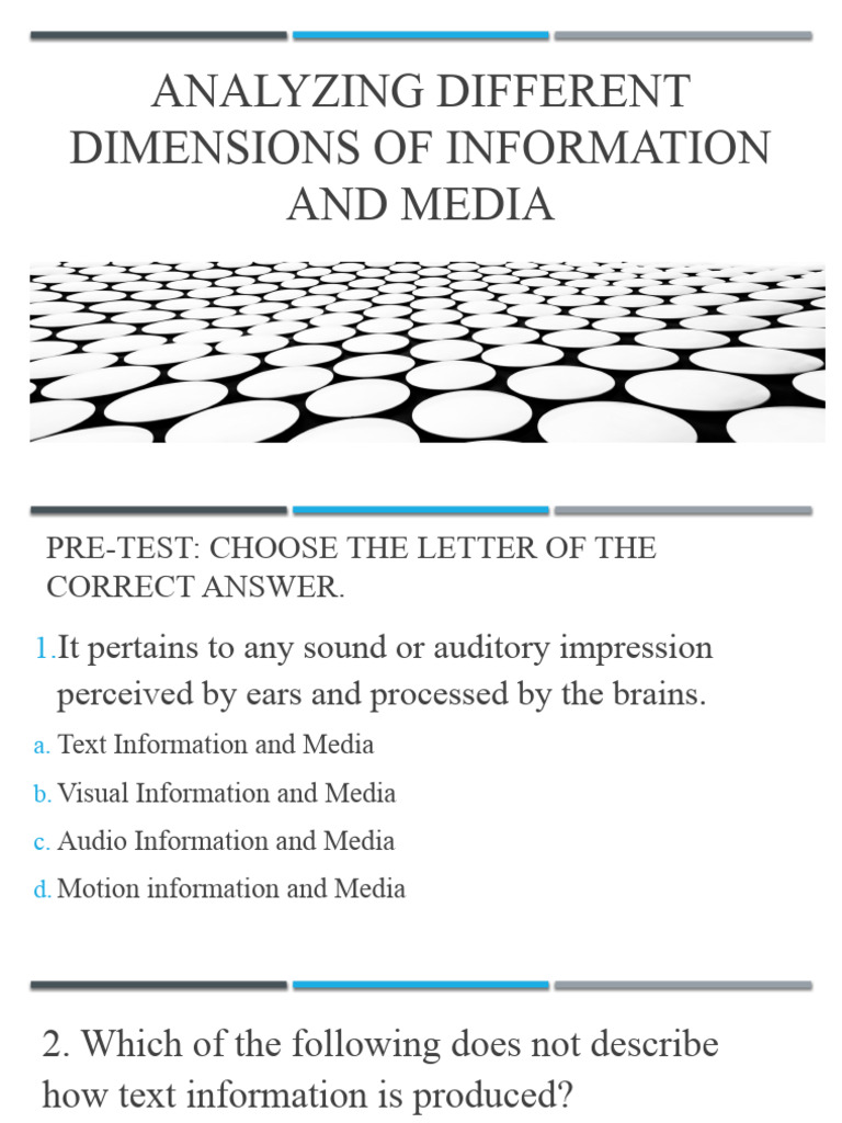 Dimensions of Media and Information | PDF