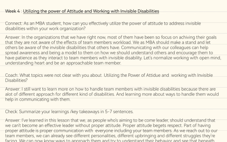 Week 4 Connect, Coach and Check | PDF