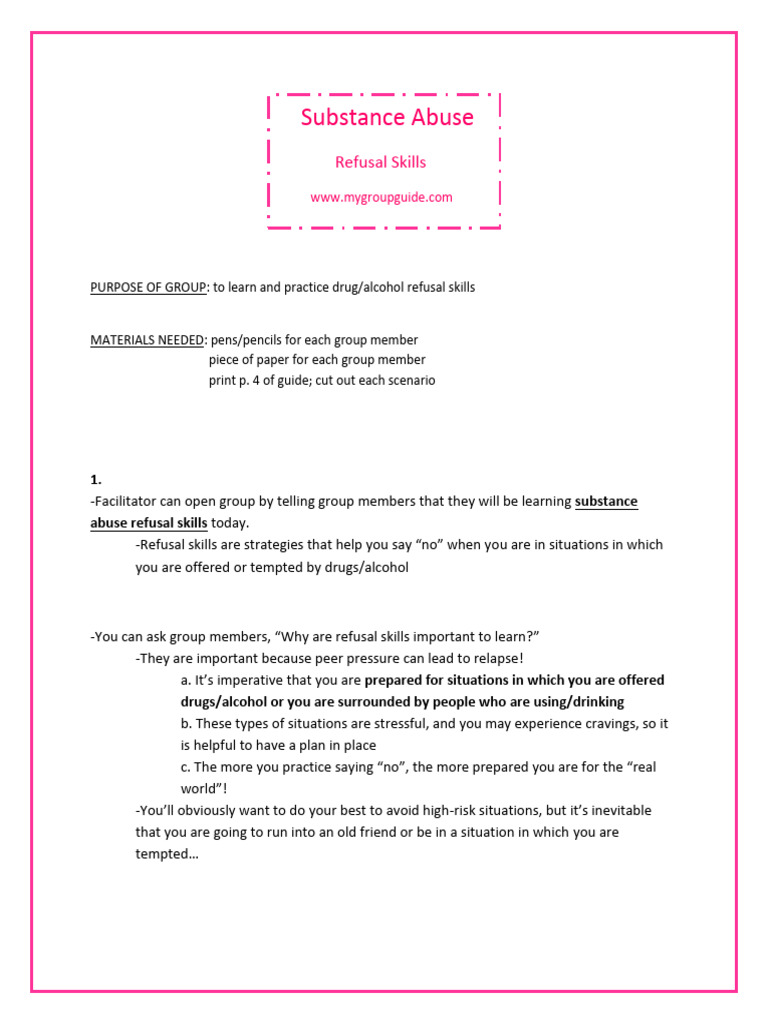 Substance Abuse Refusal Skills | PDF | Substance Abuse