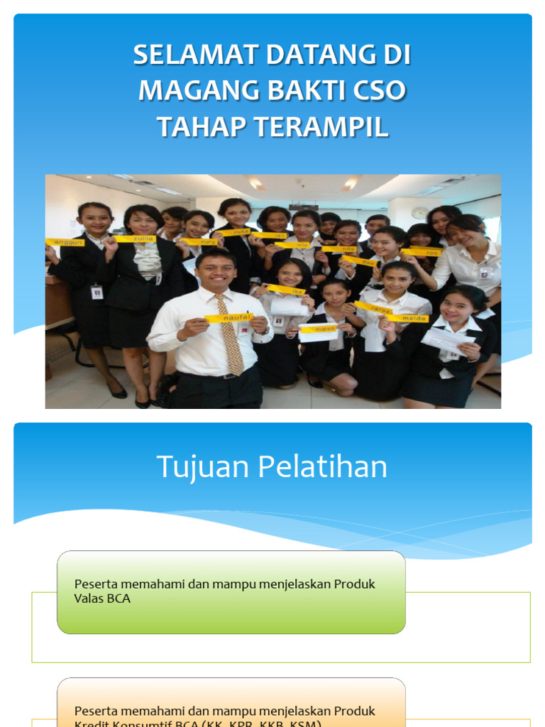 BGAA - Bakti - Magang Bakti CS Tahap Terampil | PDF