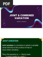 Worksheet On Joint and Combined Variation | PDF | Mechanics | Quantity