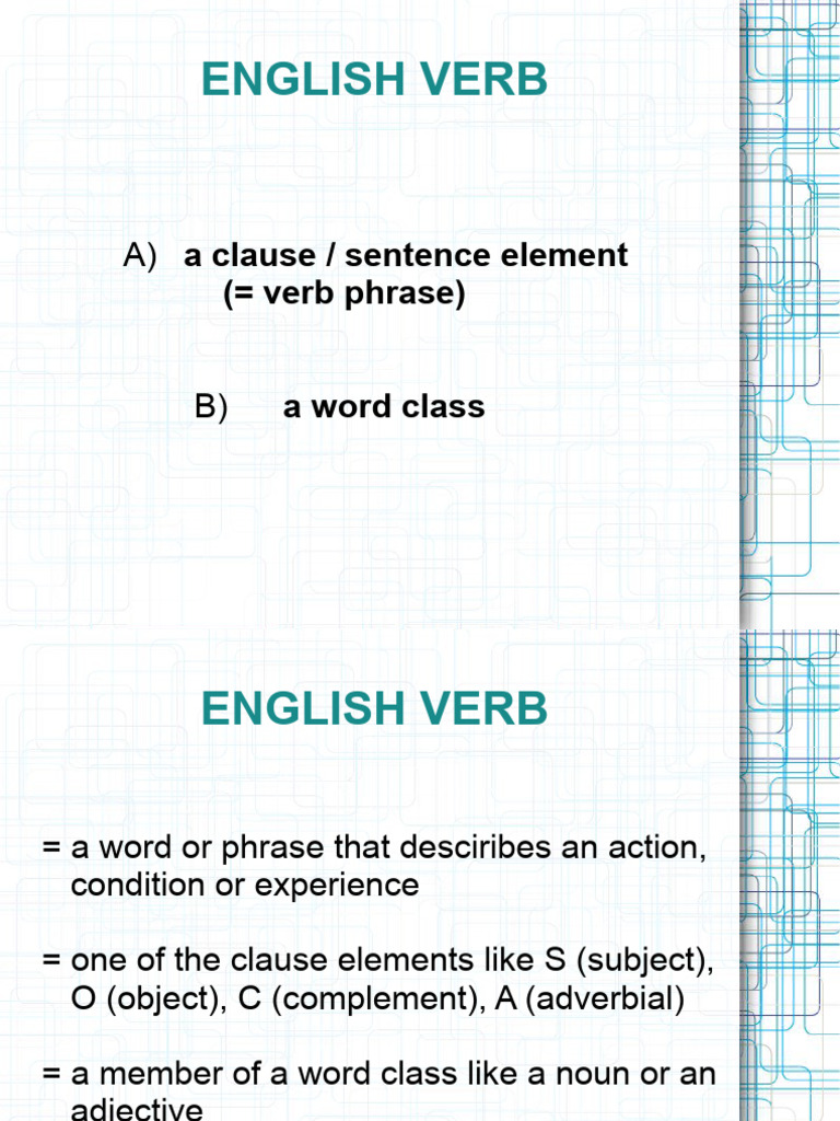 Verb | PDF | Verb | Grammatical Tense
