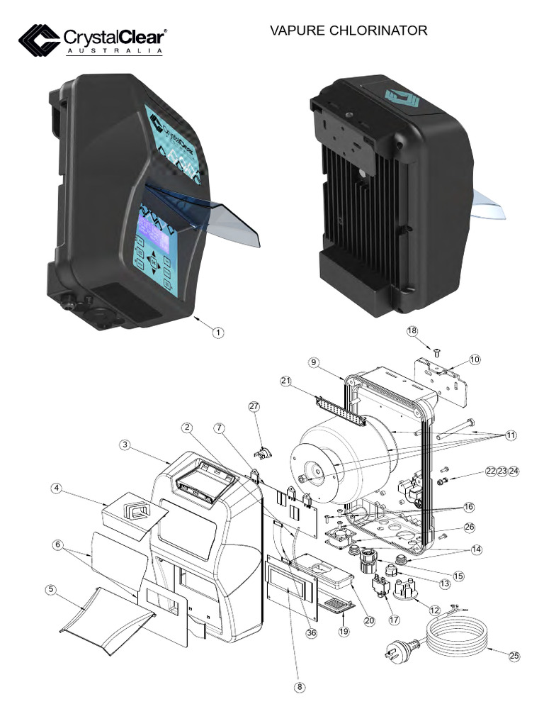 SCHEMATIC Slimline Crystal Clear Vapure Chlorinator RL | PDF ...