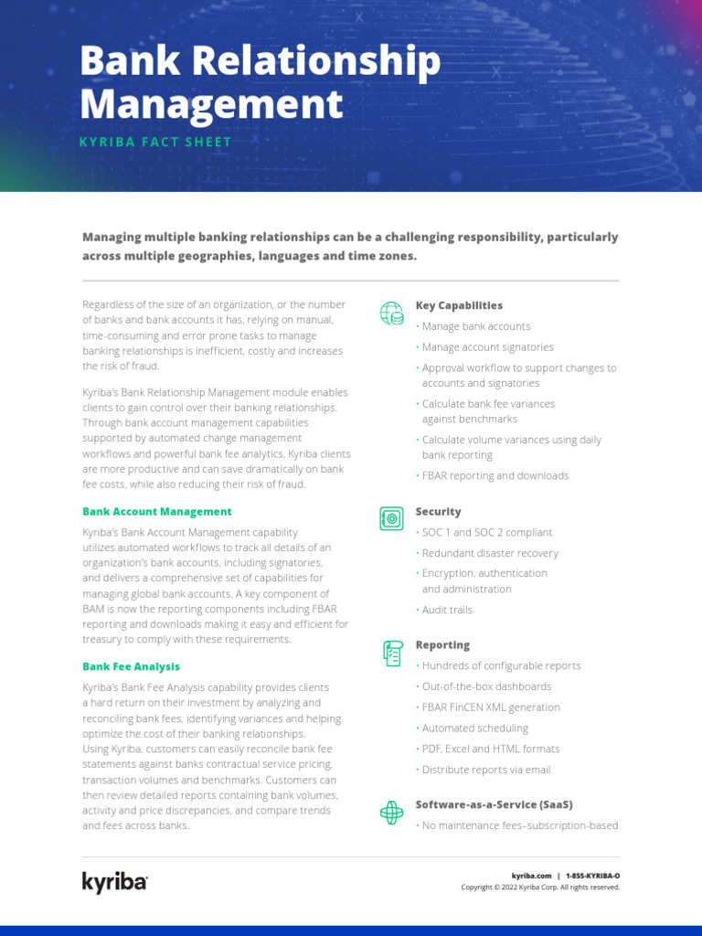 Bank Relationship Management | PDF | Finance & Money Management | Computers