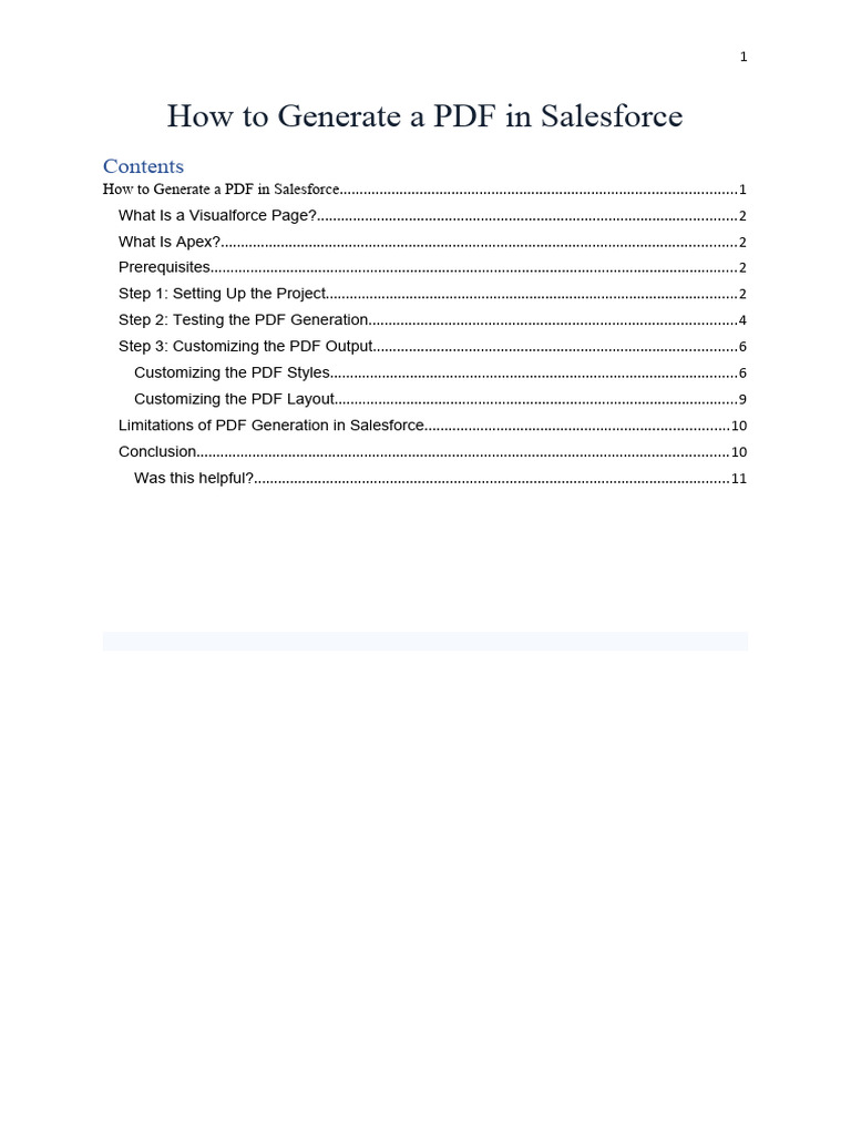 How To Generate A PDF in Salesforce | PDF | Software Development | Computer Programming