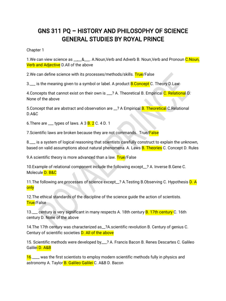 Gns 311 Compiled by Royal Prince | PDF