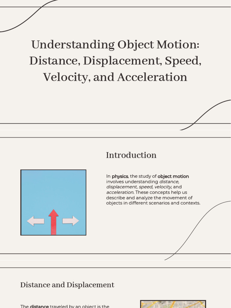 Understanding Object Motion Distance Displacement Speed Velocity and ...
