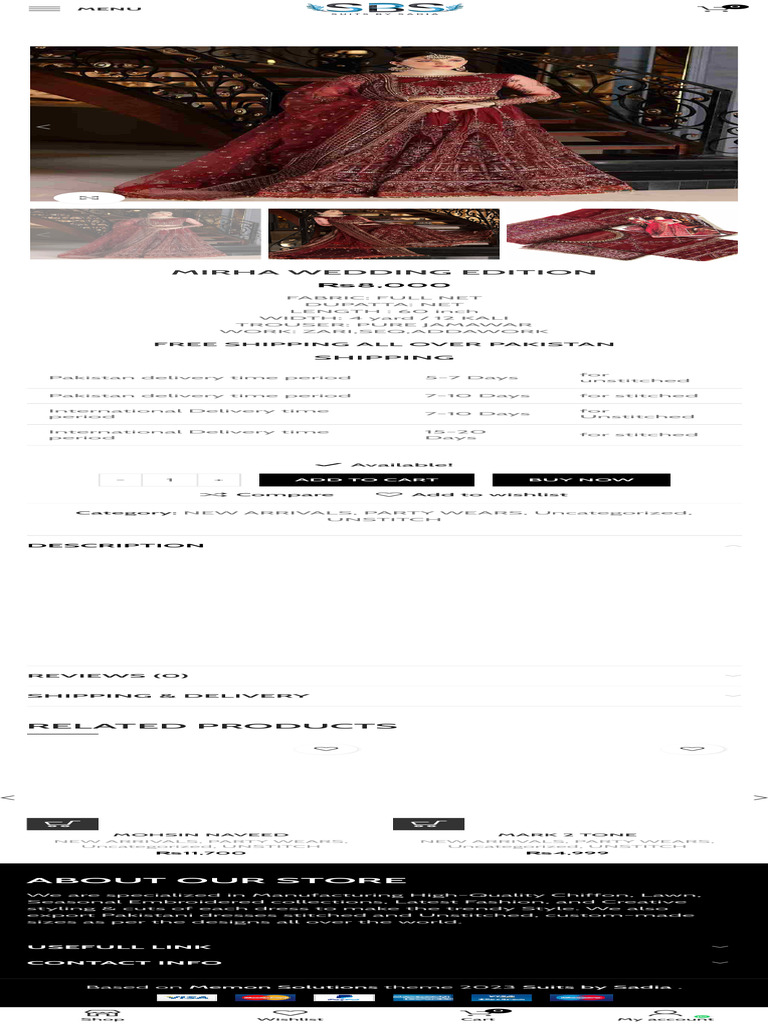 MIRHA WEDDING EDITION - Suits by Sadia | PDF | Textiles | Style