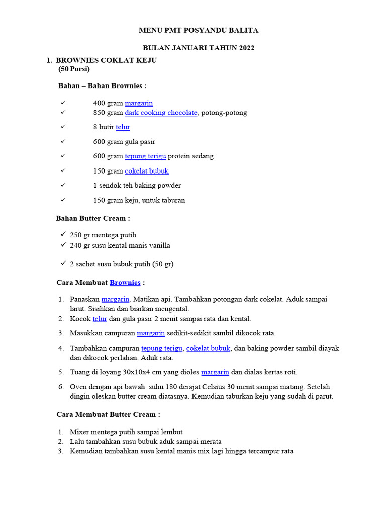 Resep PMT Balita 2022 | PDF