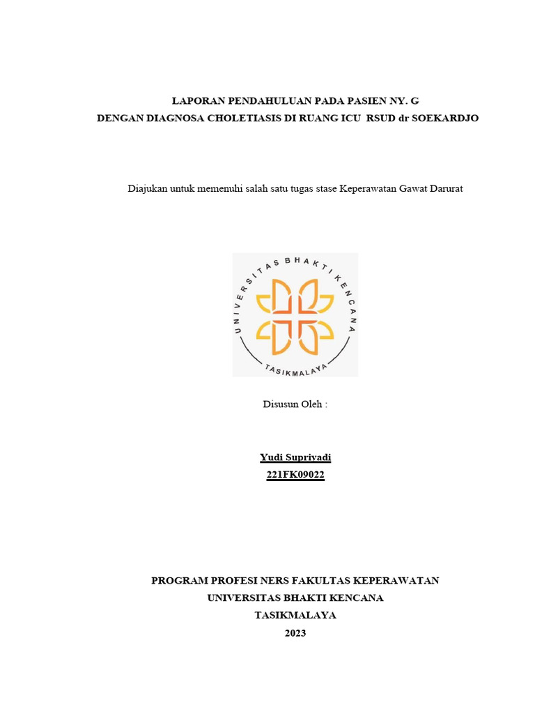 LP Kolelitiasis Yudi | PDF