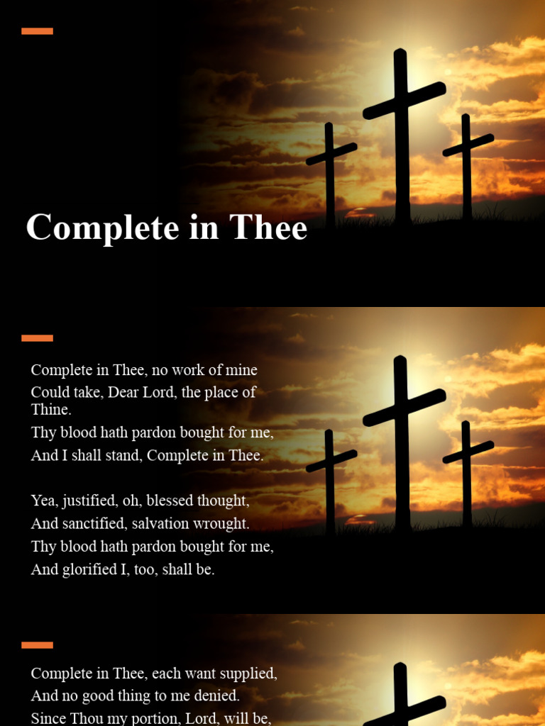Complete in Thee Hymn Lyrics | PDF