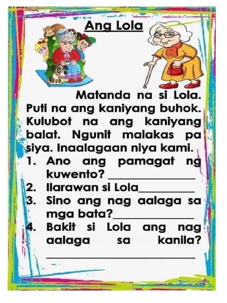 Filipino Reading Comprehension (Part 1) | PDF