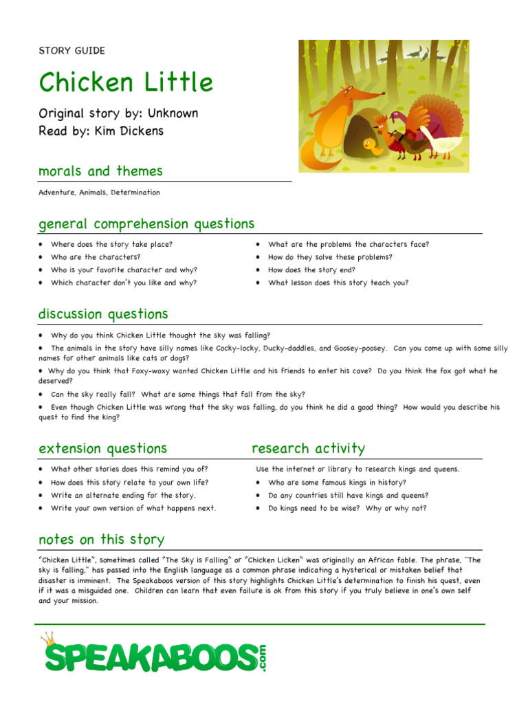 Chicken Little Lesson Plans | PDF
