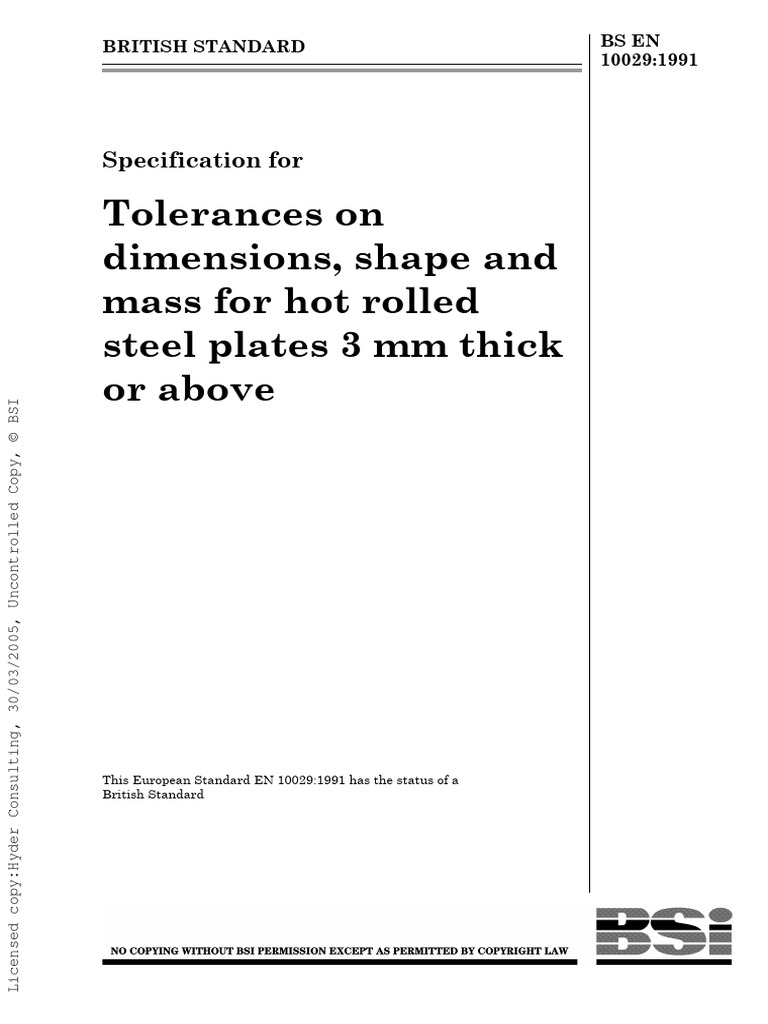 BS en 10029 | PDF | Engineering Tolerance | Length