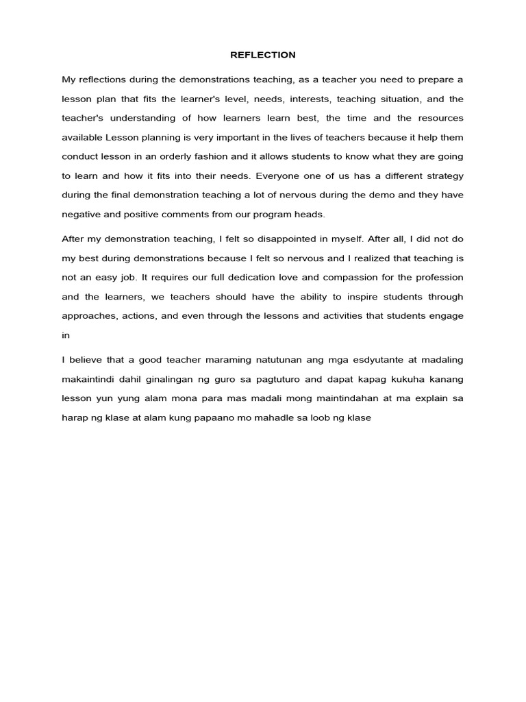 Reflection | PDF