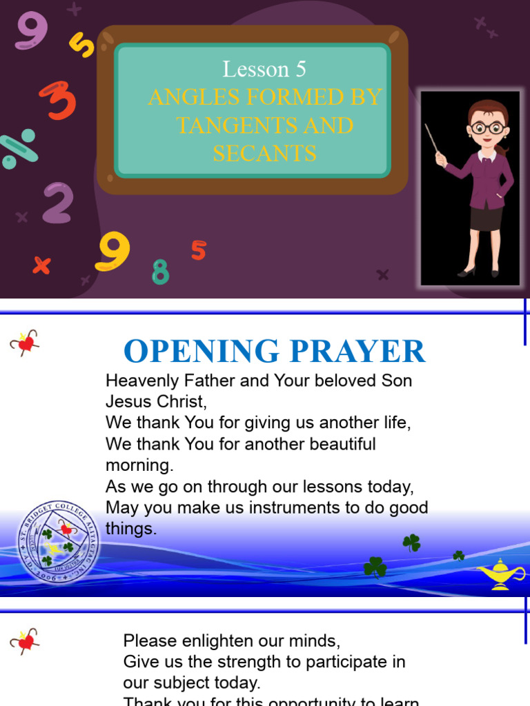 3rd Quarter Angles Formed by Tangents and Secants | PDF | Trigonometric ...