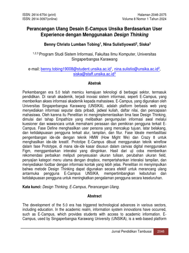 Perancangan Ulang Desain E-Campus Unsika Berdasarkan User Experience ...