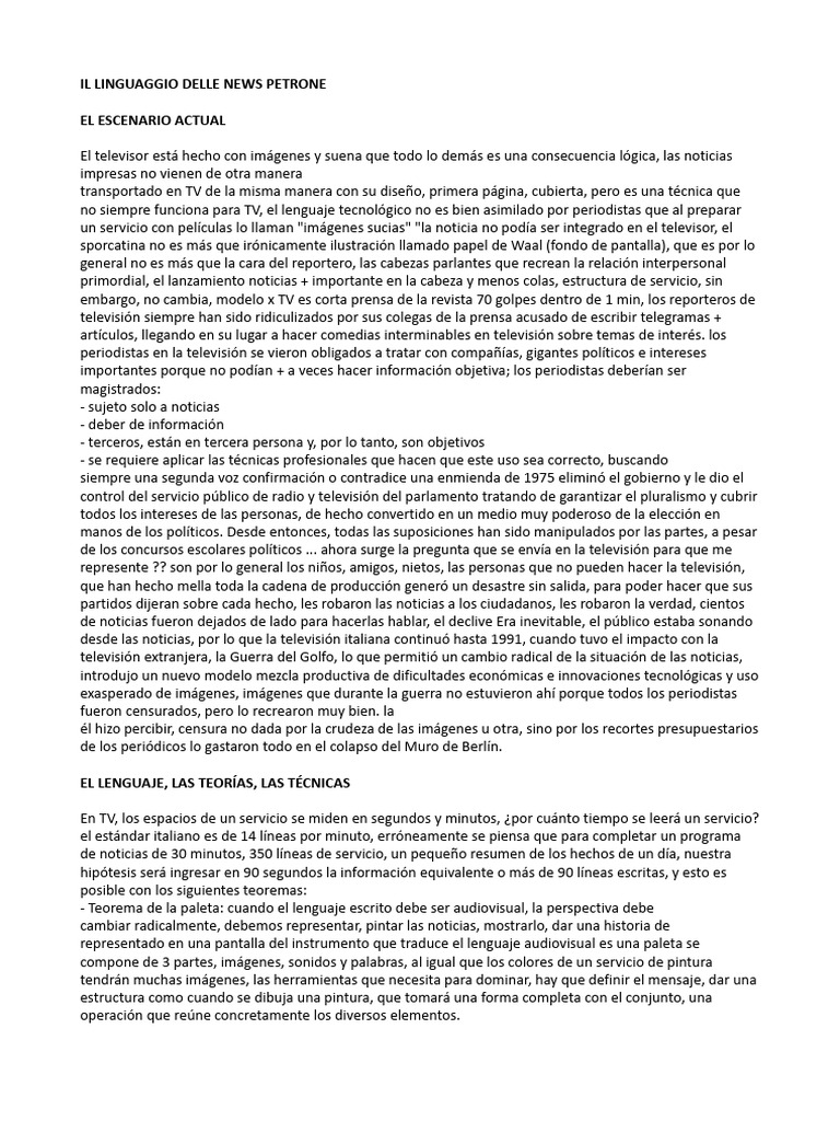 Il Linguaggio Delle News Trad | Descargar gratis PDF | Televisión ... Il Linguaggio Delle News Trad | Descargar gratis PDF | Televisión ...