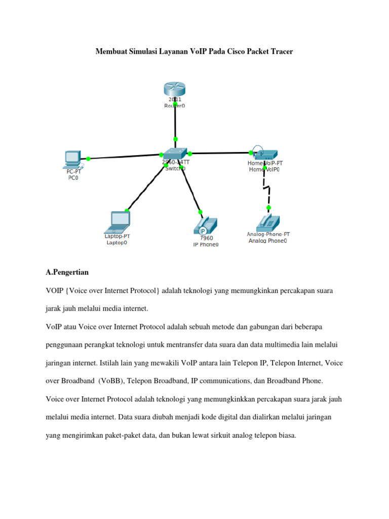 TUGAS Membuat Simulasi Layanan VoIP Pada Cisco Packet Tracer OKE | PDF ...