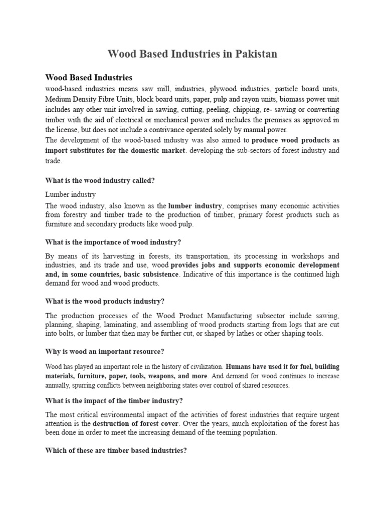 Overview of Pakistan's Wood Industries | PDF | Lumber | Wood