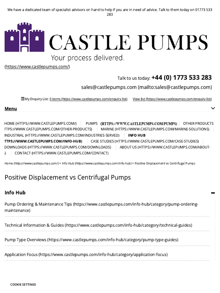 PD Pump VS Centrifugal Pump | PDF