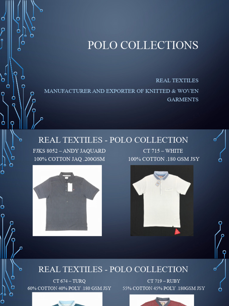 Real Textiles Polo Collection Overview | PDF | Textiles | Production ...