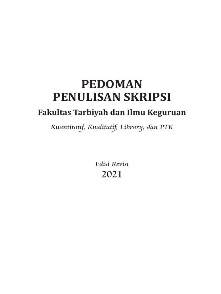 Pedoman Penulisan Skripsi Fatik 2021 Full Revisi Rubah HLMN | PDF | Sains & Matematika