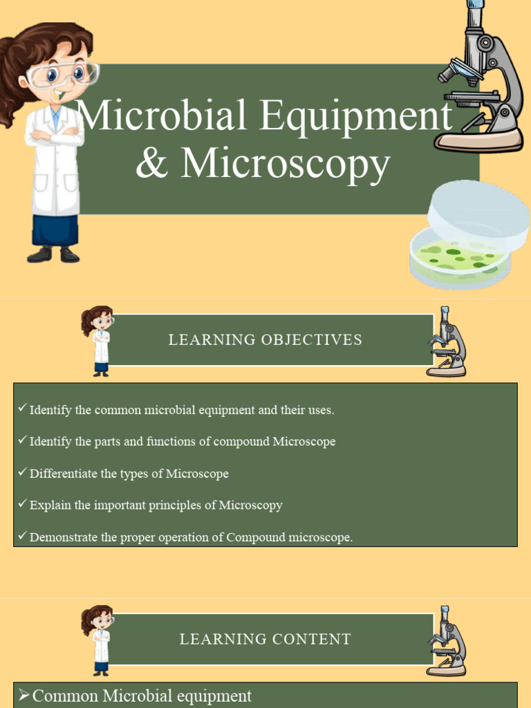 Microbial Equipment and Microscopy Guide | PDF | Microscope | Microscopy