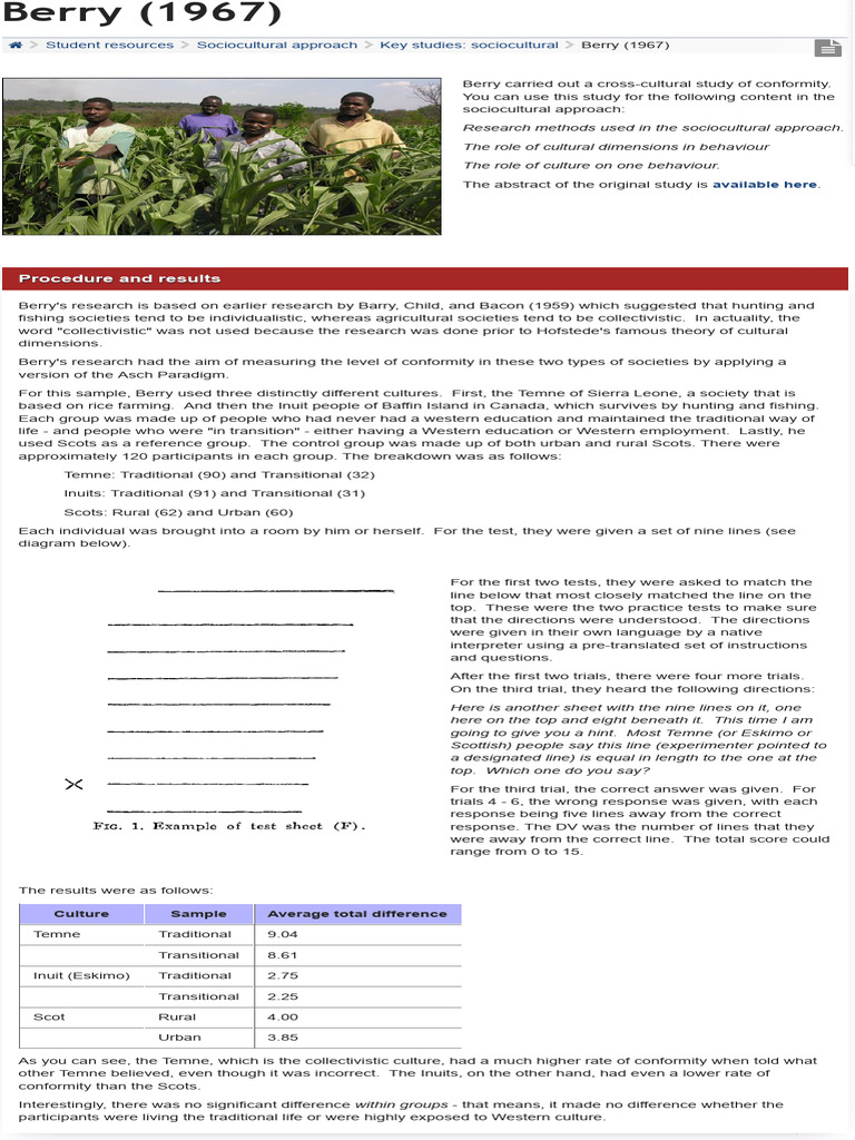 Berry 1967 - 1 | PDF | Conformity | Psychology