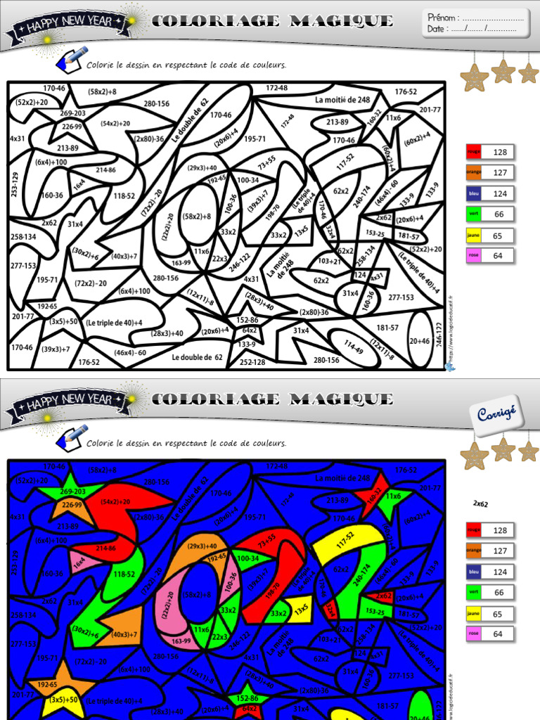Coloriage magique CM1 à imprimer | PDF