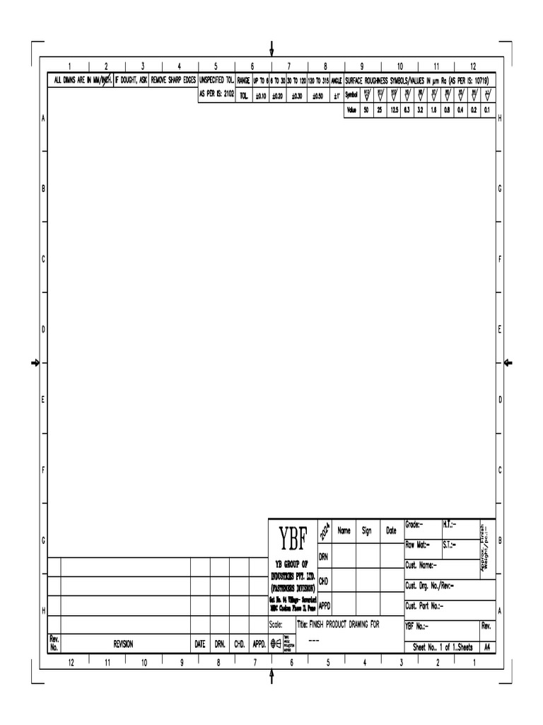 Ybf Finish Product Drawing | PDF