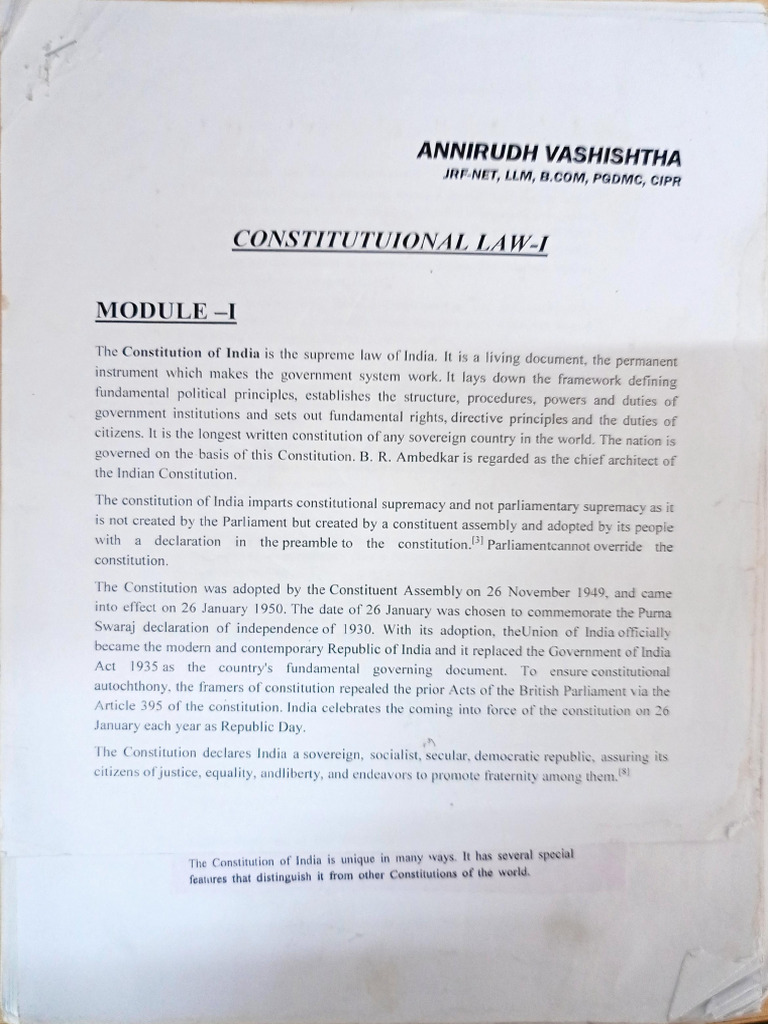 Constitution Law Notes | PDF