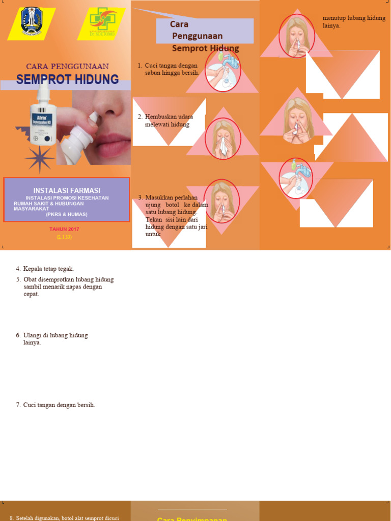 Leaflet Cara Penggunaan Semprot Hidung | PDF