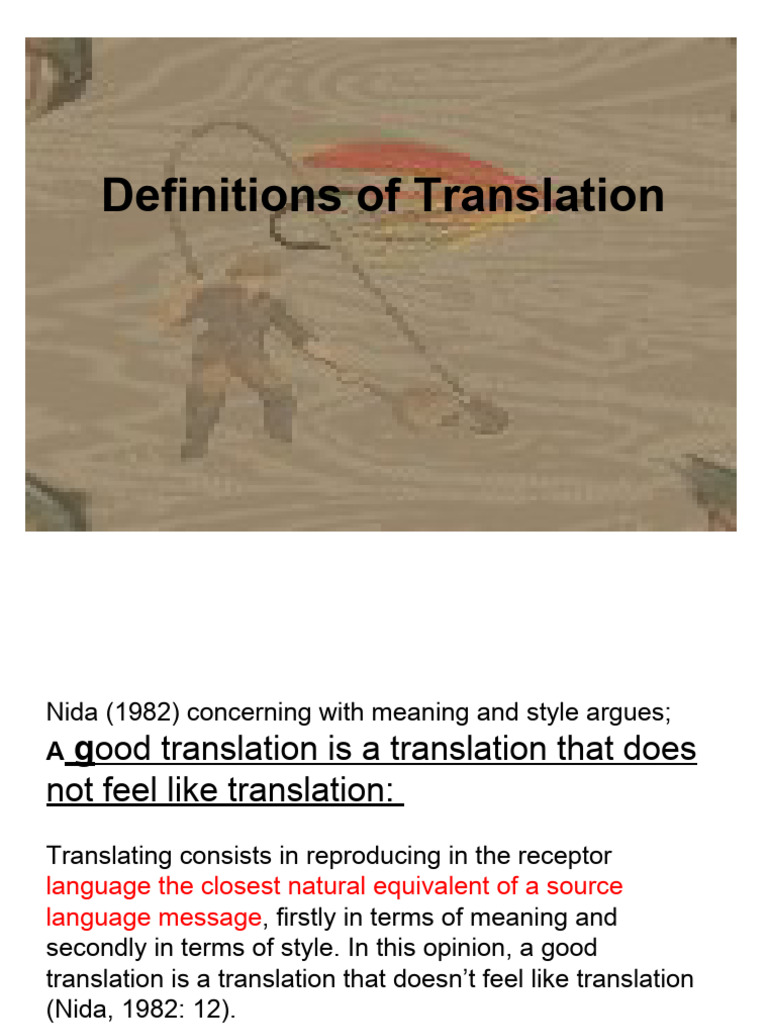 Key Definitions and Types of Translation | PDF | Translations ...
